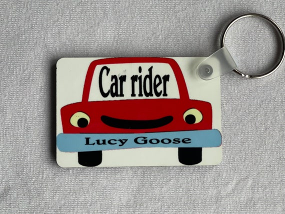 Personalized Back Pack Car Rider Tag. Image is on Both Sides. - Etsy