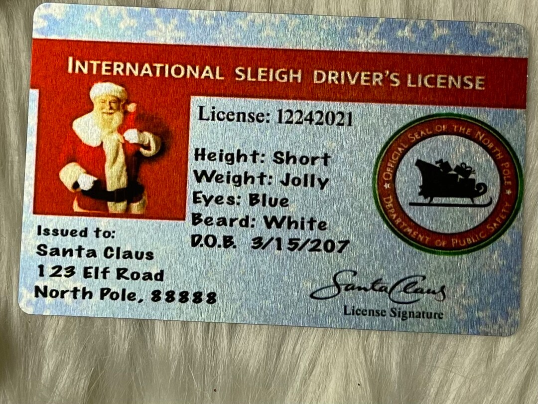 Santas Lost Drivers License. Kids Find These on Christmas Morning ...