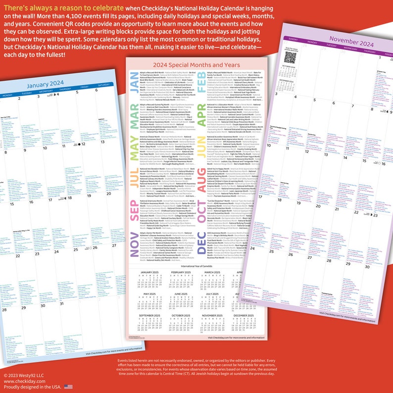 National Holiday Calendar 2024 Printable 4100 Events FREE Access to ...