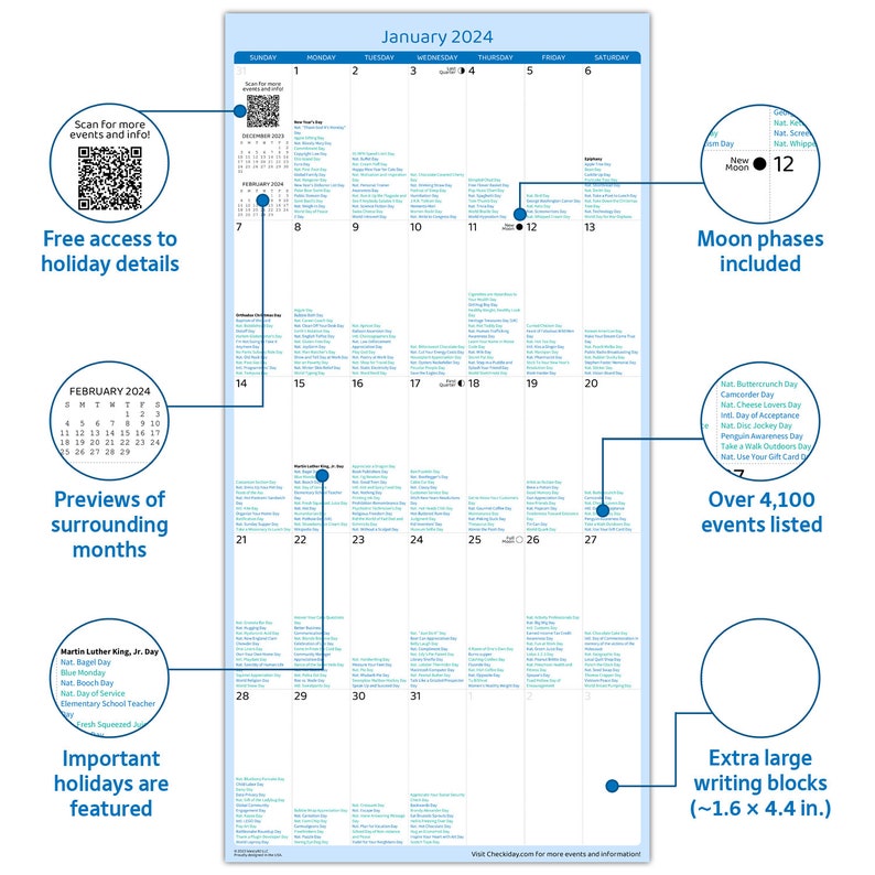 National Holiday Calendar 2024 Printable 4100 Events FREE Access to ...