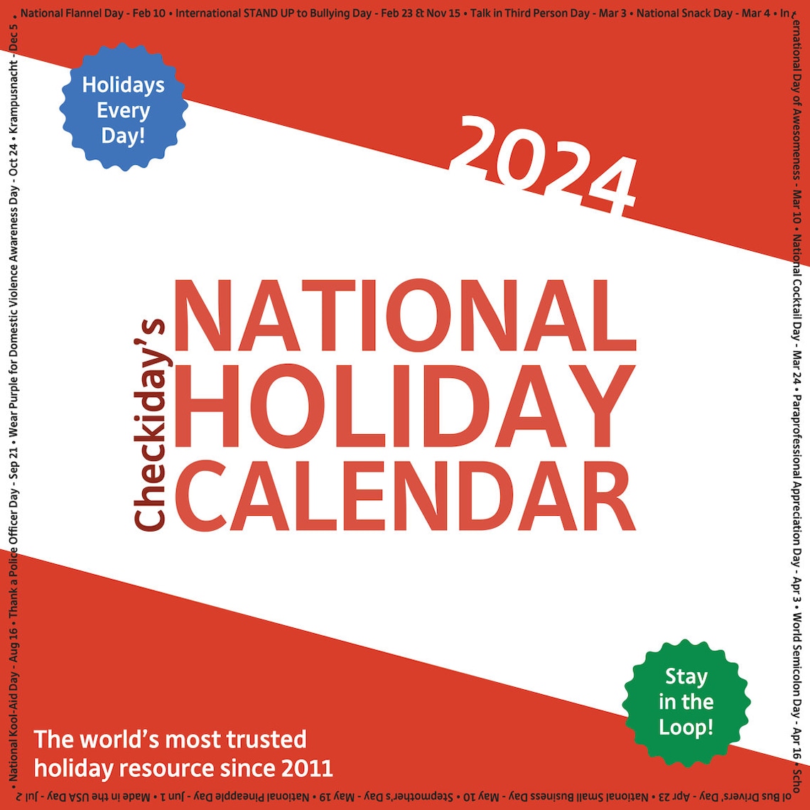 National Holiday Calendar 2024 Printable 4100 Events FREE Access to ...