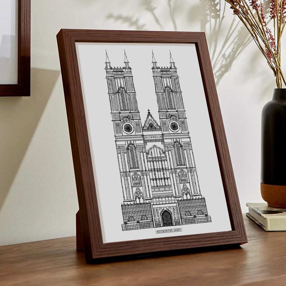 Westminster Abbey London Architecture City Scape Vintage Typewriter Art ...