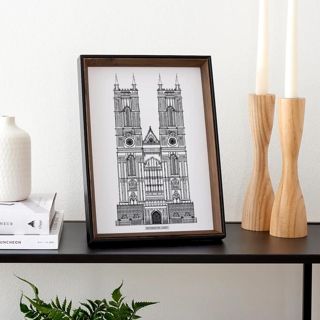 Westminster Abbey London Architecture City Scape Vintage Typewriter Art ...