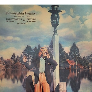 Vintage Magazine, Philadelphia Inquirer, Ginger Rogers Cover, 1938 ...