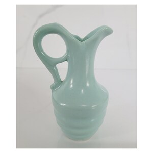 Vintage Ceramic Miniature Pitcher, Aqua Satin Finish Pitcher, Aqua ...