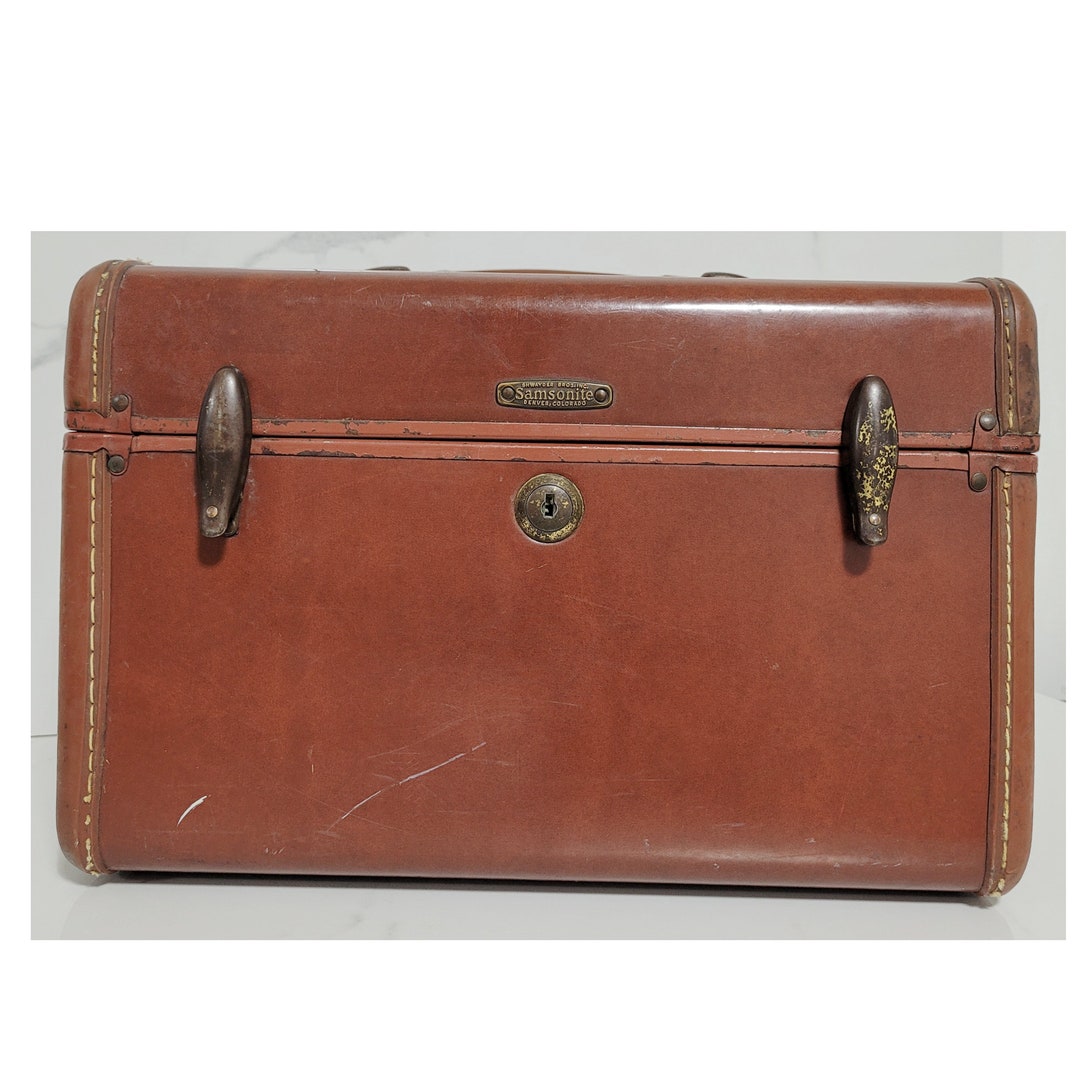 Samsonite Brown Leather Train Case Vintage Make-up Case - Etsy