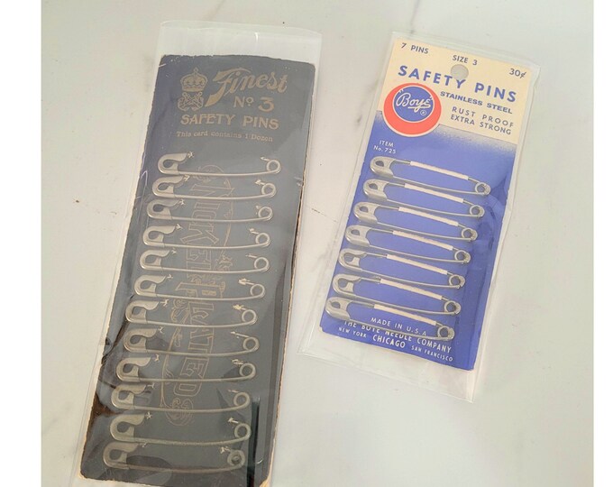 Vintage Safety Pins, Two Packs, Boyd Needle Company, Finest Safety Pins ...