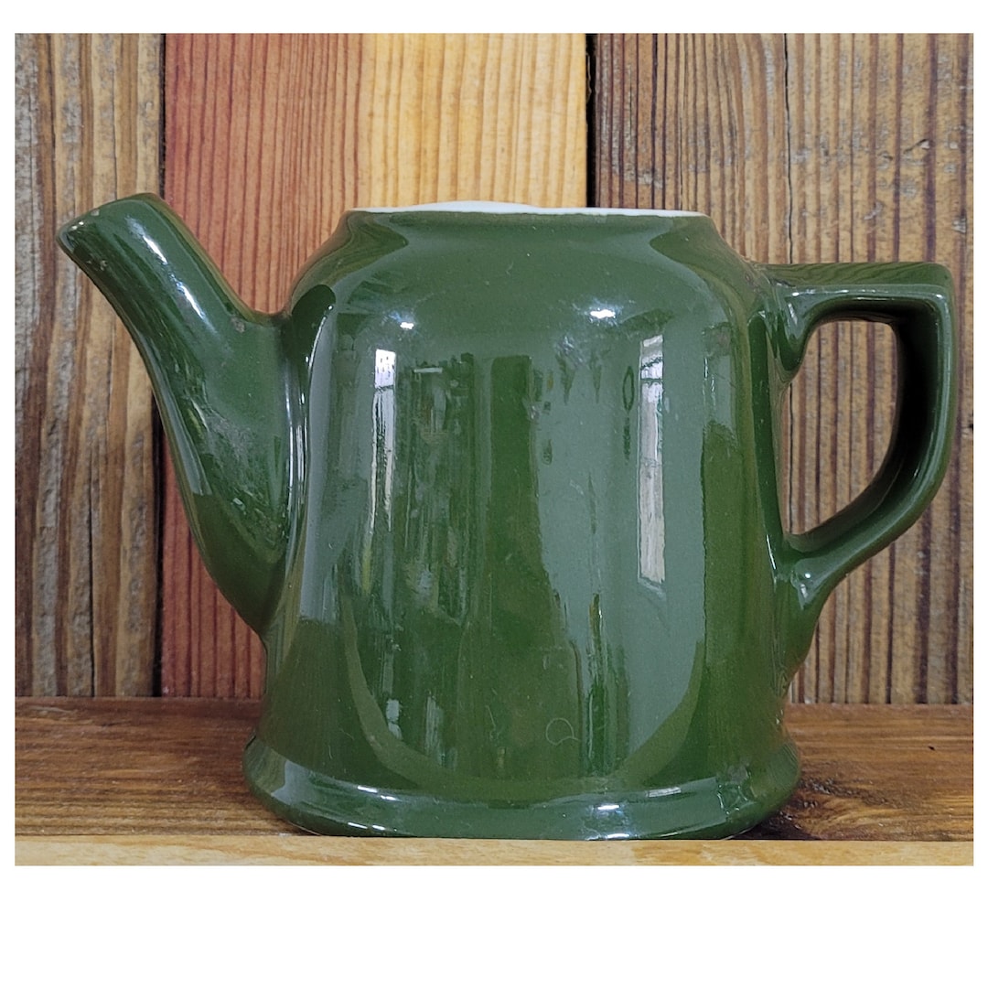 Small Olive Ceramic Tea Pot With Lid, Vintage Hall Tea Pot - Etsy