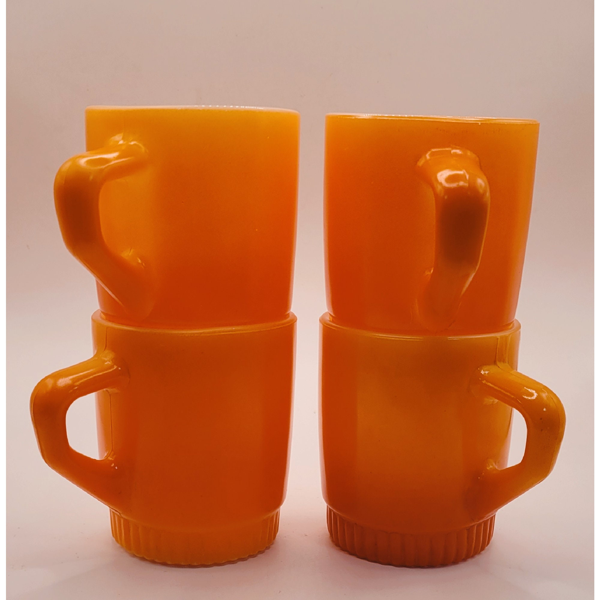 Orange Ombre Fire King Mugs Set of 4 Anchor Hocking Orange - Etsy