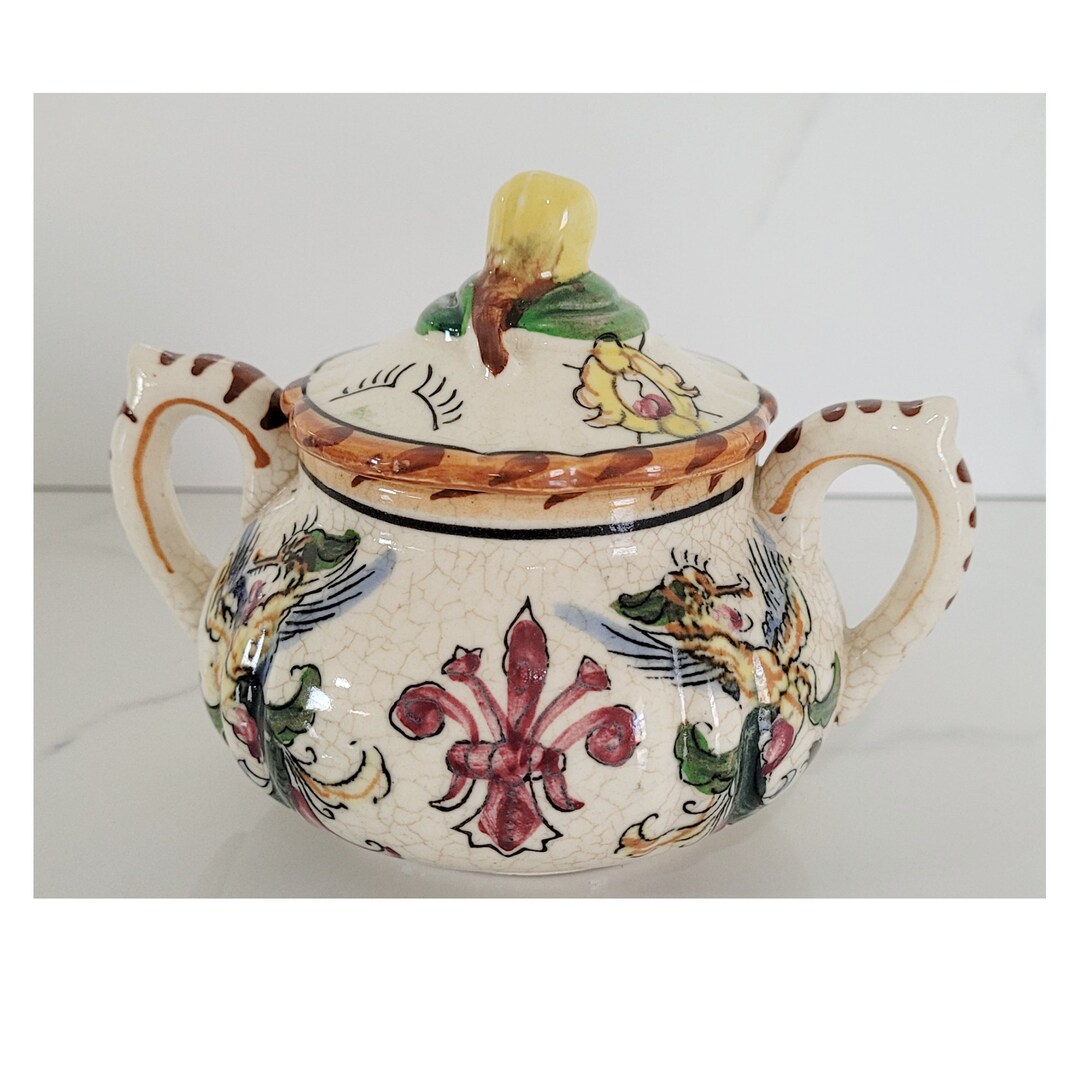 Vintage Morikin Ware Sugar Bowl, Made Occupied Japan, Lidded Sugar Bowl ...