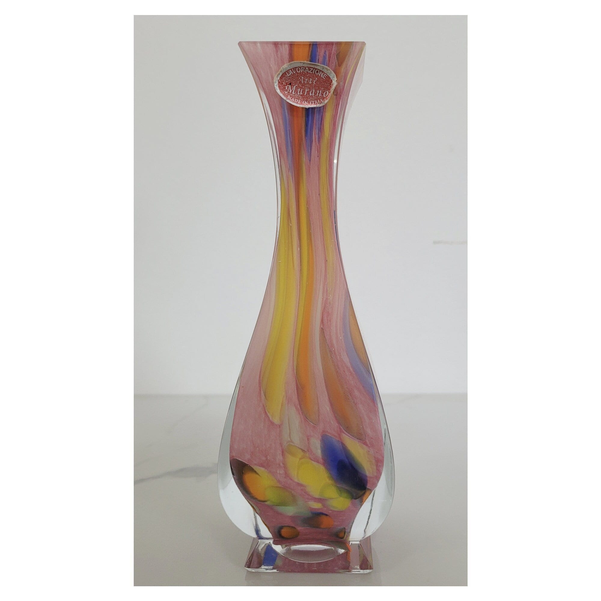 Murano Art Glass Vase Pink Confetti Glass Vase Murano - Etsy