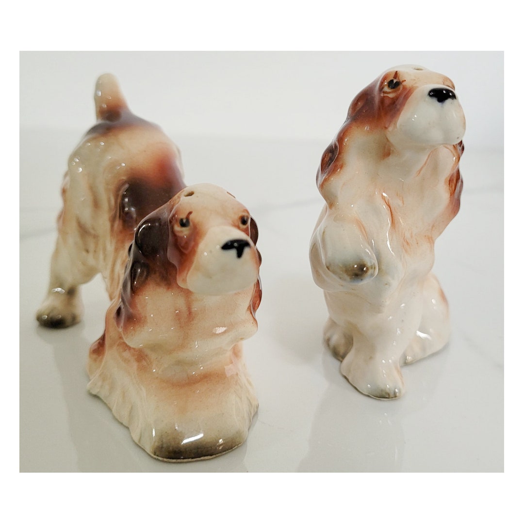 Vintage Collie Dogs Salt and Pepper Shakers, Ceramic Collies, Vintage ...
