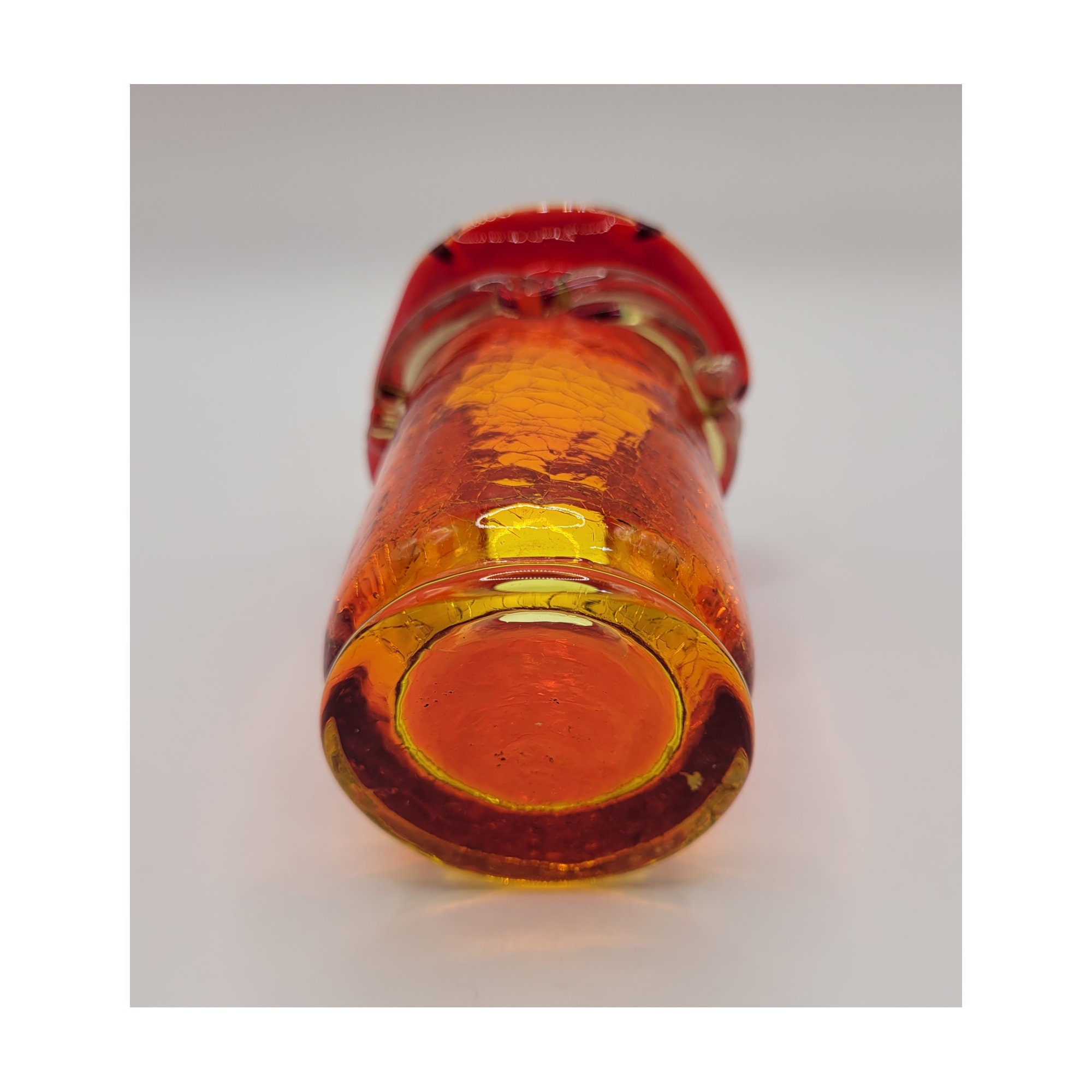 Amberina Crackle Glass Vase Mid-century Amberina Vase - Etsy