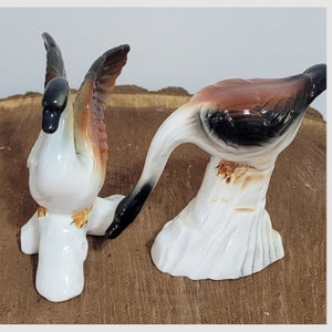 Canadian Geese Miniature Figurines, Vintage Bone China Geese Pair ...