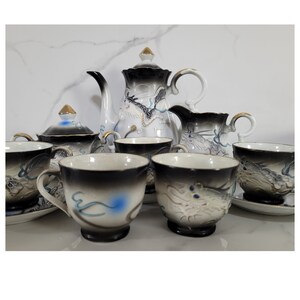 Vintage Dragonware Tea Set, Japanese Moriage Dragonware, Dagon Teapot ...