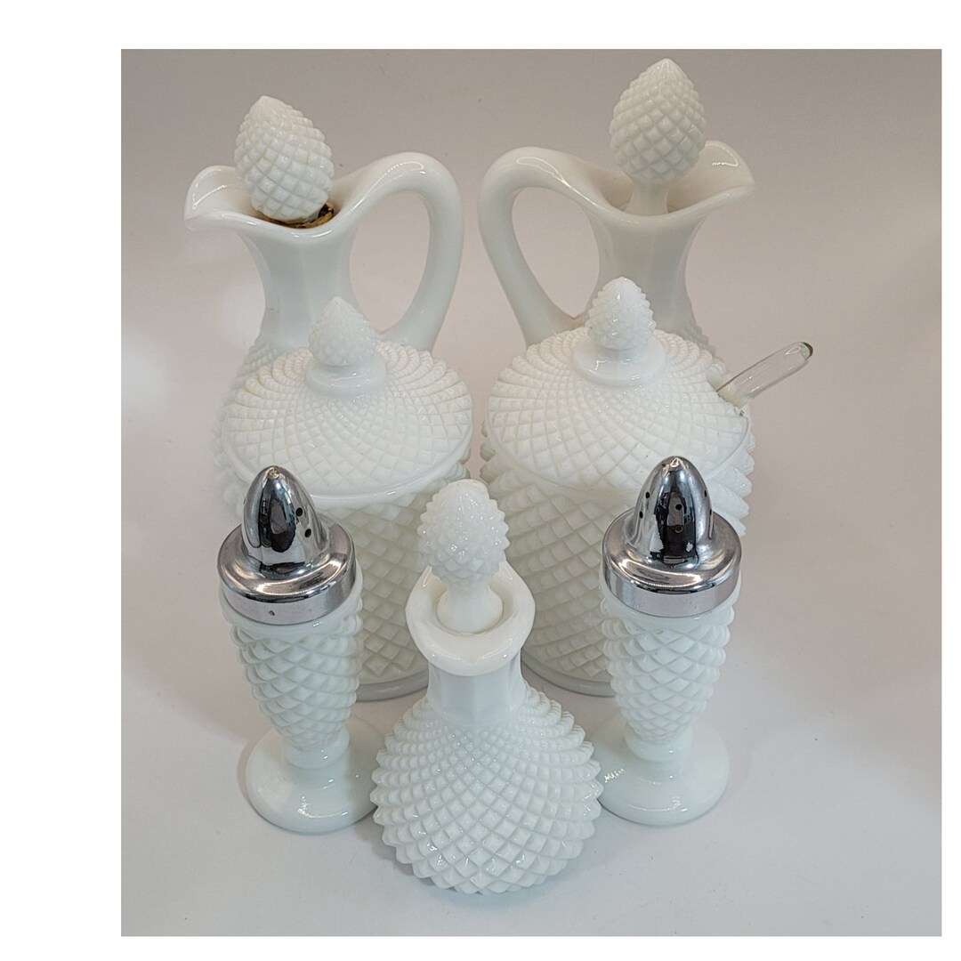 Westmoreland Diamond Point Milk Glass Serveware Choice, Milk Glass Salt ...