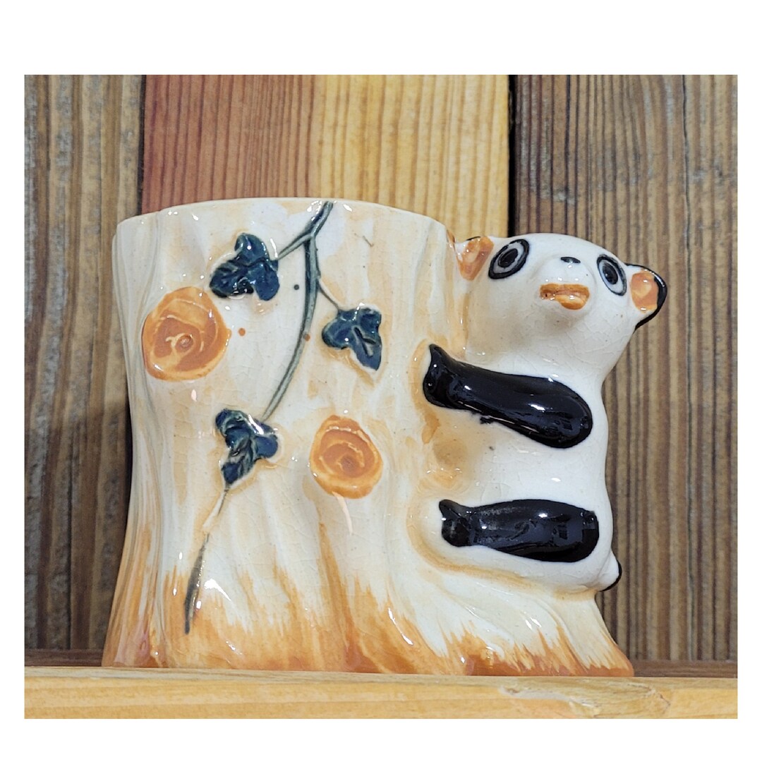 Vintage Ceramic Panda Indoor Planter, Japan Hand Painted Panda - Etsy