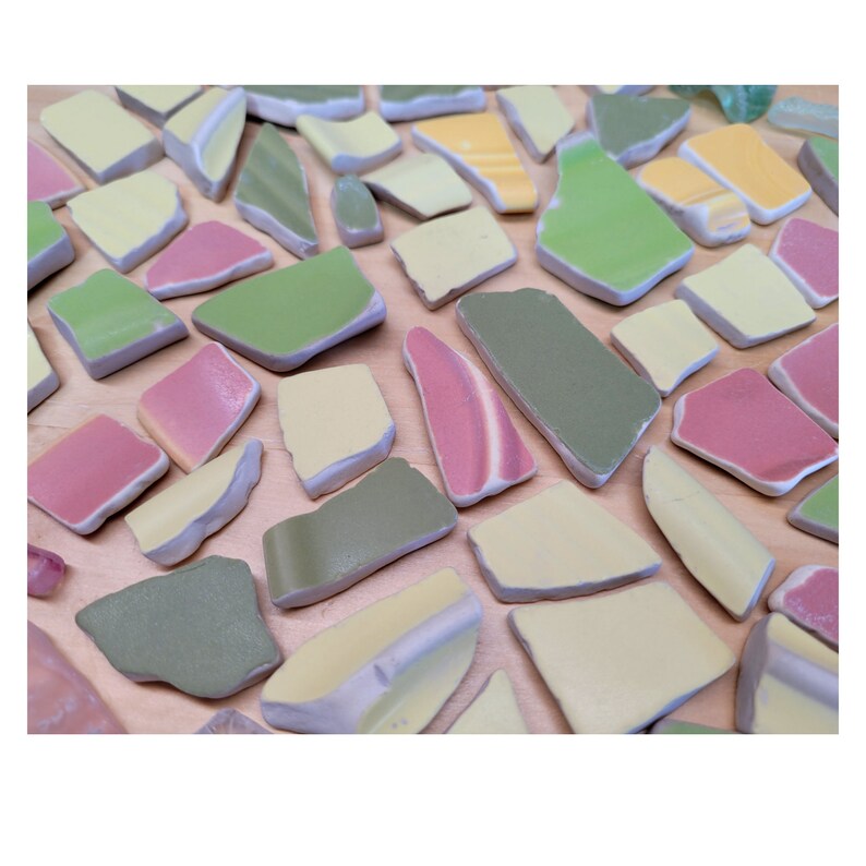 Tumbled Sea Pottery Tumbled Sea Glass Mosaic Supply Pique Etsy
