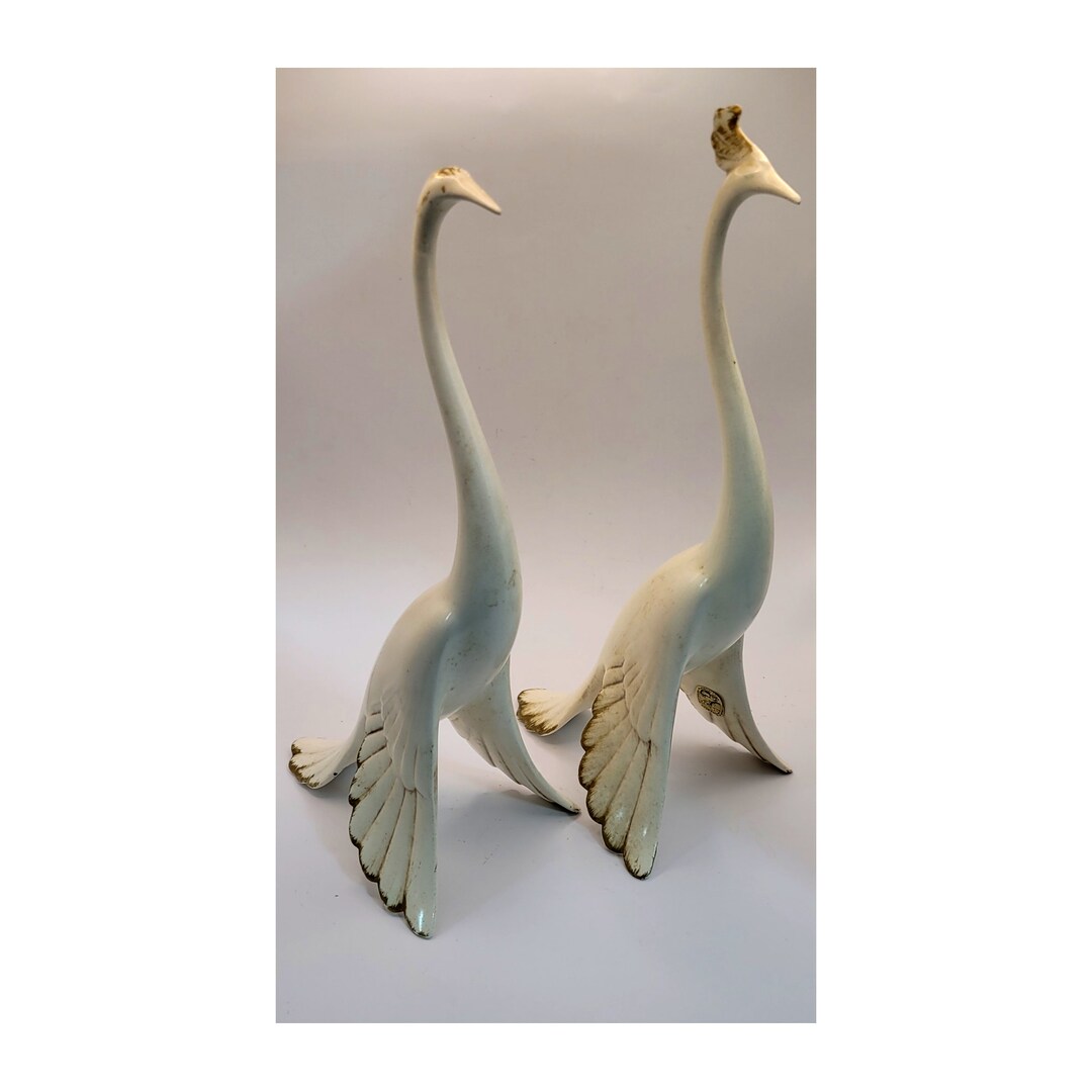 Pair Freeman Mcfarlin Ceramic Peacocks, Peacock Love Birds, Vintage ...