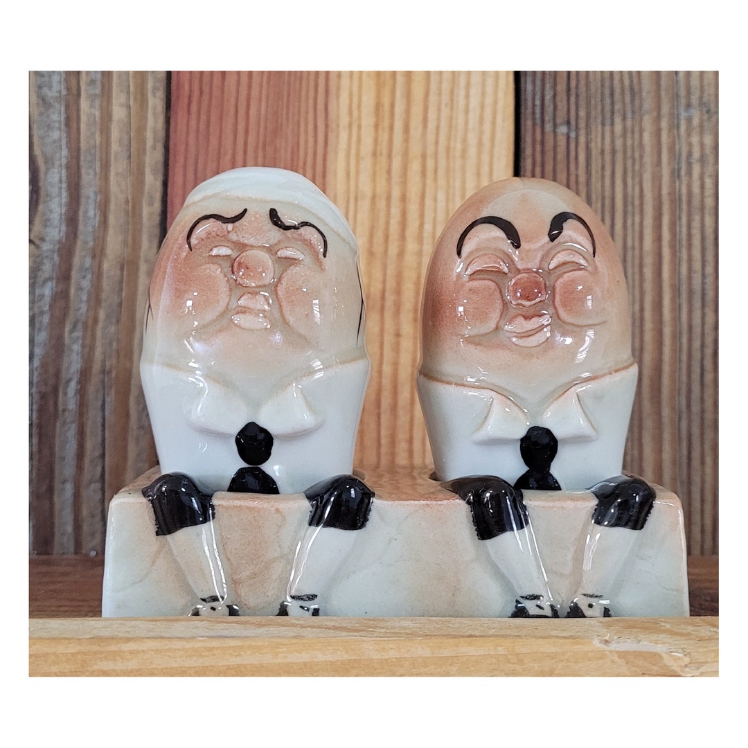 Grumpy Egg Men Salt and Pepper Shakers, Humpty Dumpty Egg Shakers ...