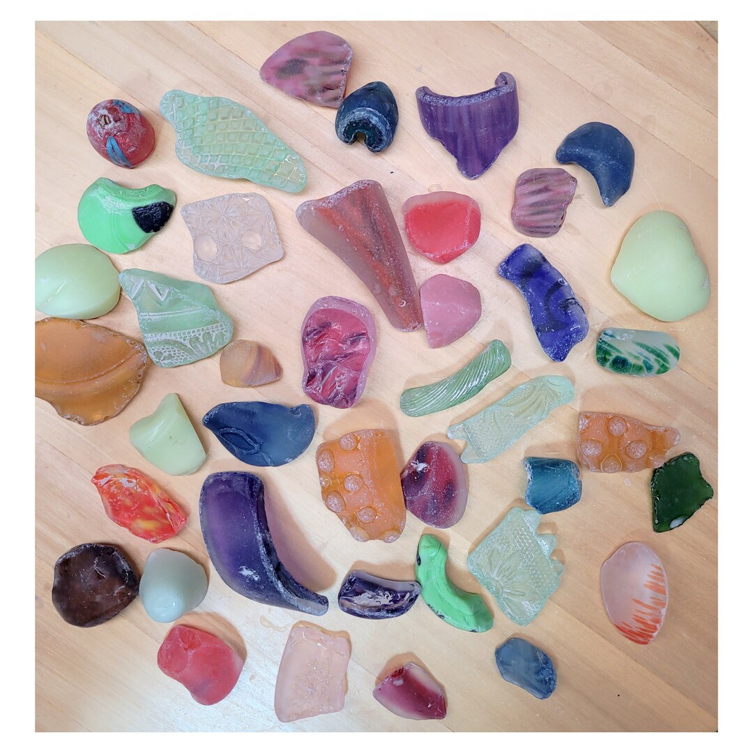 Tumbled Sea Glass Lot of 41 Pieces Mosaic Supply Glass Pique - Etsy