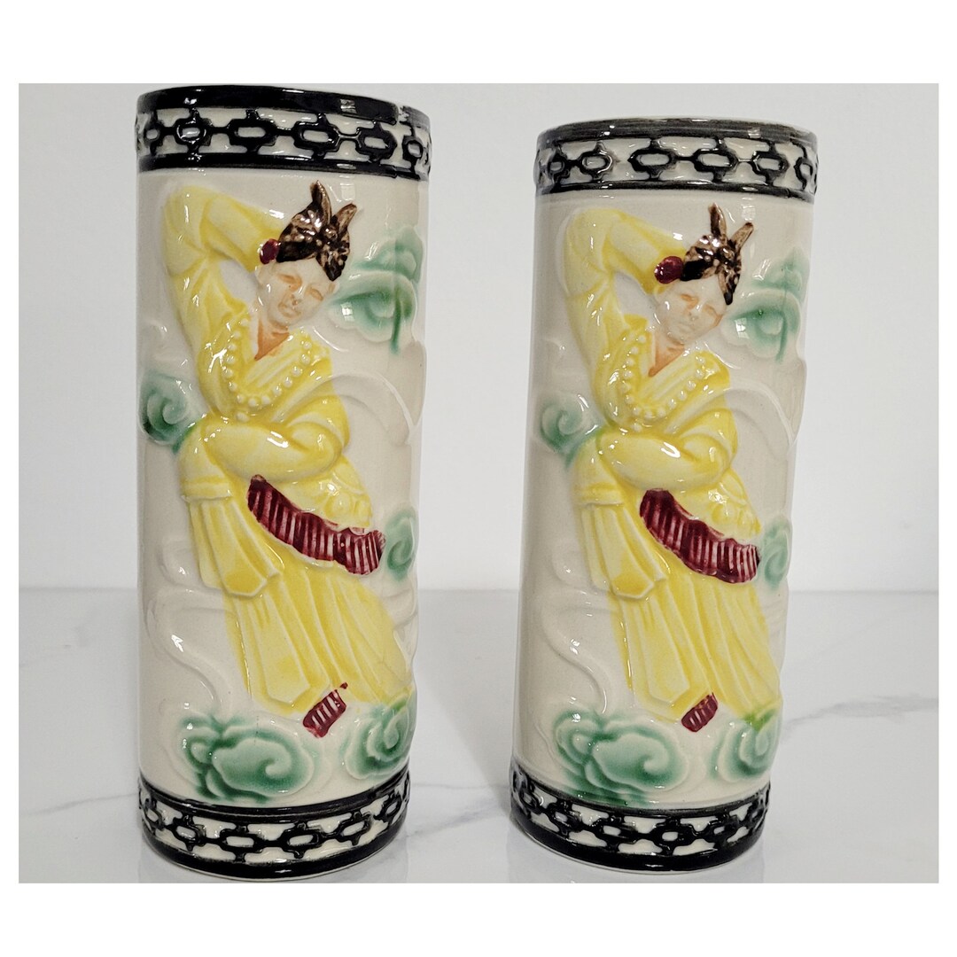 Orchids of Hawaii Made in Japan Tiki Tumblers Set of 2, Ceramic Tumblers, Hawaiian Tiki Mugs - Etsy