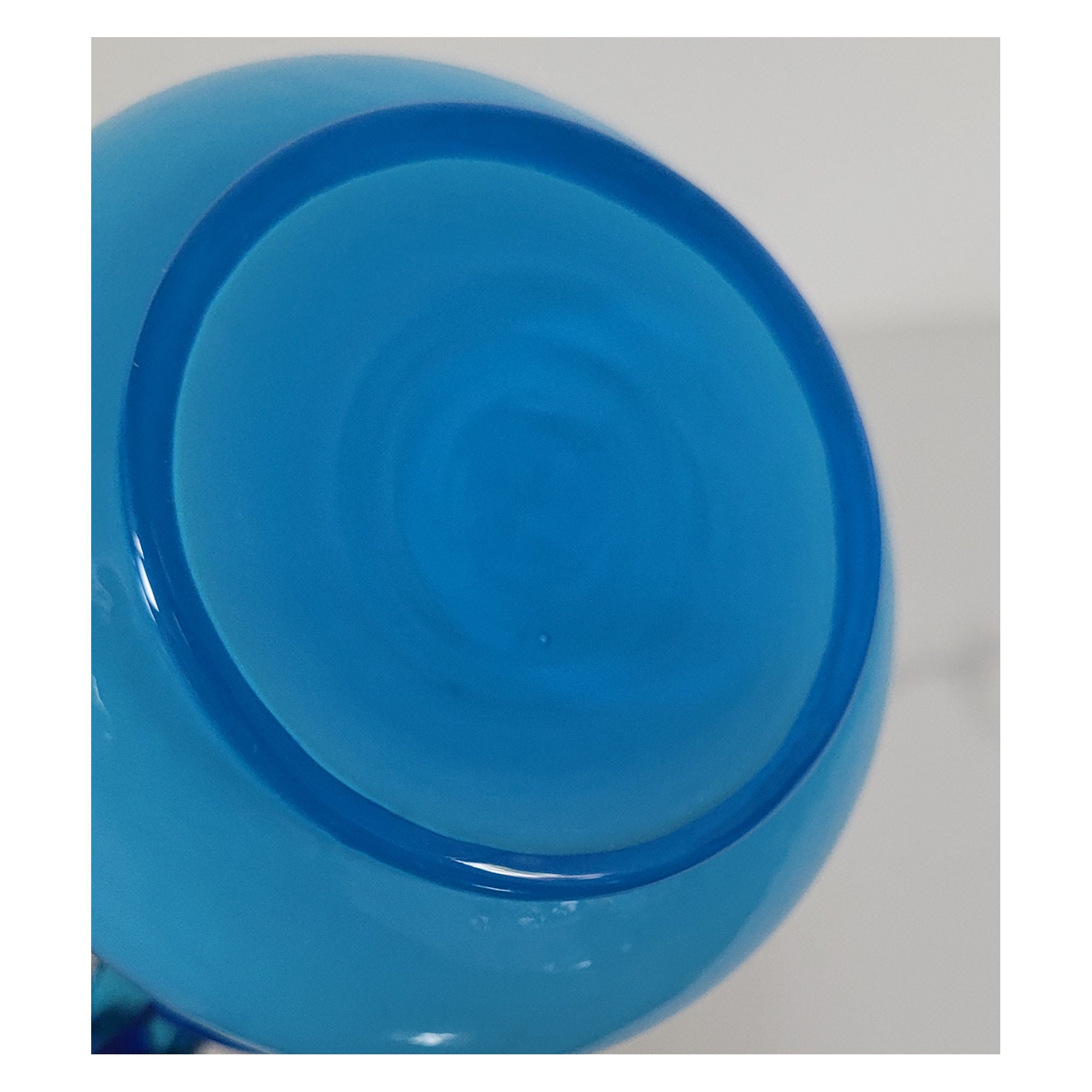 Blue and White Cased Glass Pitcher Small Blue Glass Pitcher - Etsy