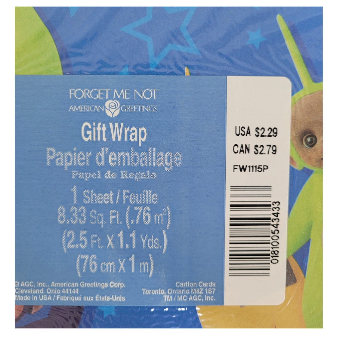 Vintage Teletubbies Gift Wrap, Forget Me Not by American Greetings ...