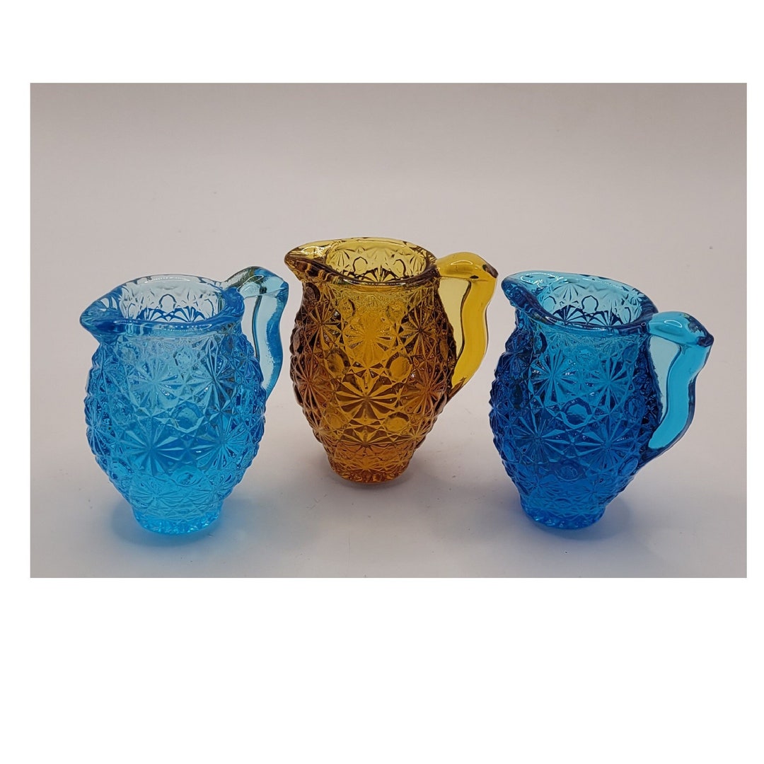 Daisy and Button Miniature Glass Pitchers, EAPG Small Pitchers, Vintage ...