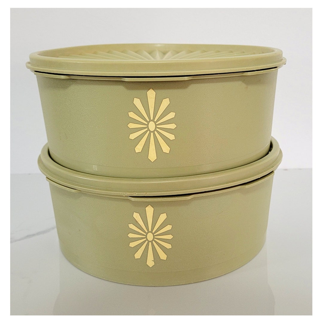 Pair Vintage Stackable Servalier 2 Qt Tupperware Avocado Olive, Vintage ...