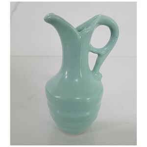 Vintage Ceramic Miniature Pitcher, Aqua Satin Finish Pitcher, Aqua ...