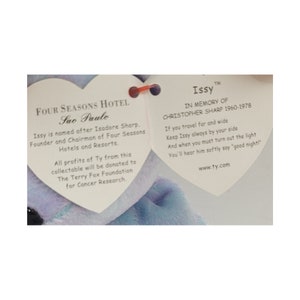 Choice TY Beanie Baby Four Seasons Hotel Issy, Isadore Sharp, Memory of ...