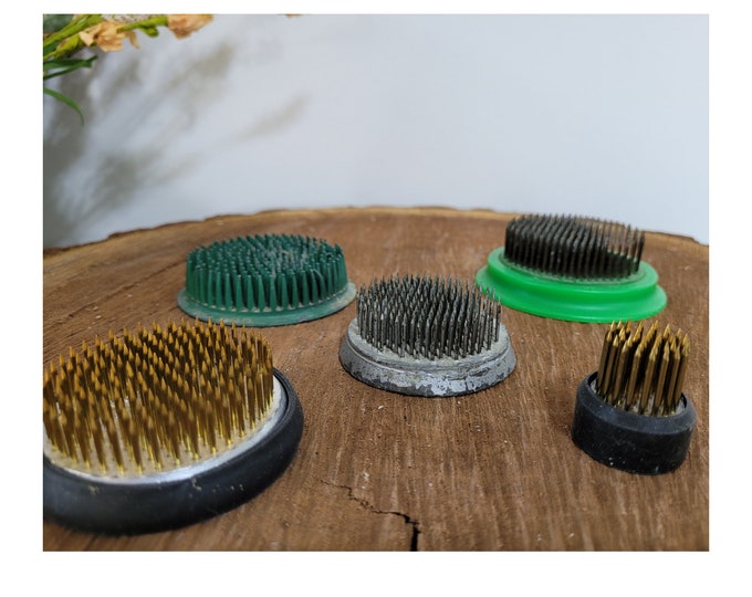 Vintage Metal Flower Frogs Lot of Five, Pin Frogs, Vintage Farmhouse ...