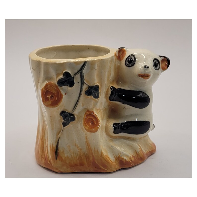 Vintage Ceramic Panda Indoor Planter, Japan Hand Painted Panda - Etsy