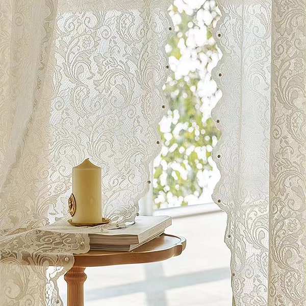 White Lace Curtain - Etsy