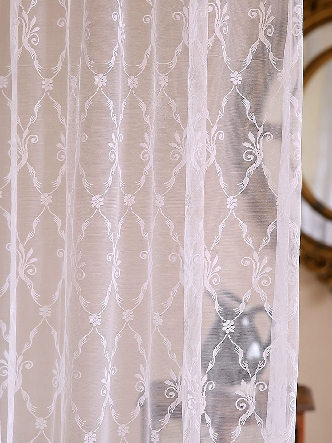 Baroque Style White Lace Curtain elegant French Style Lace Curtain for ...