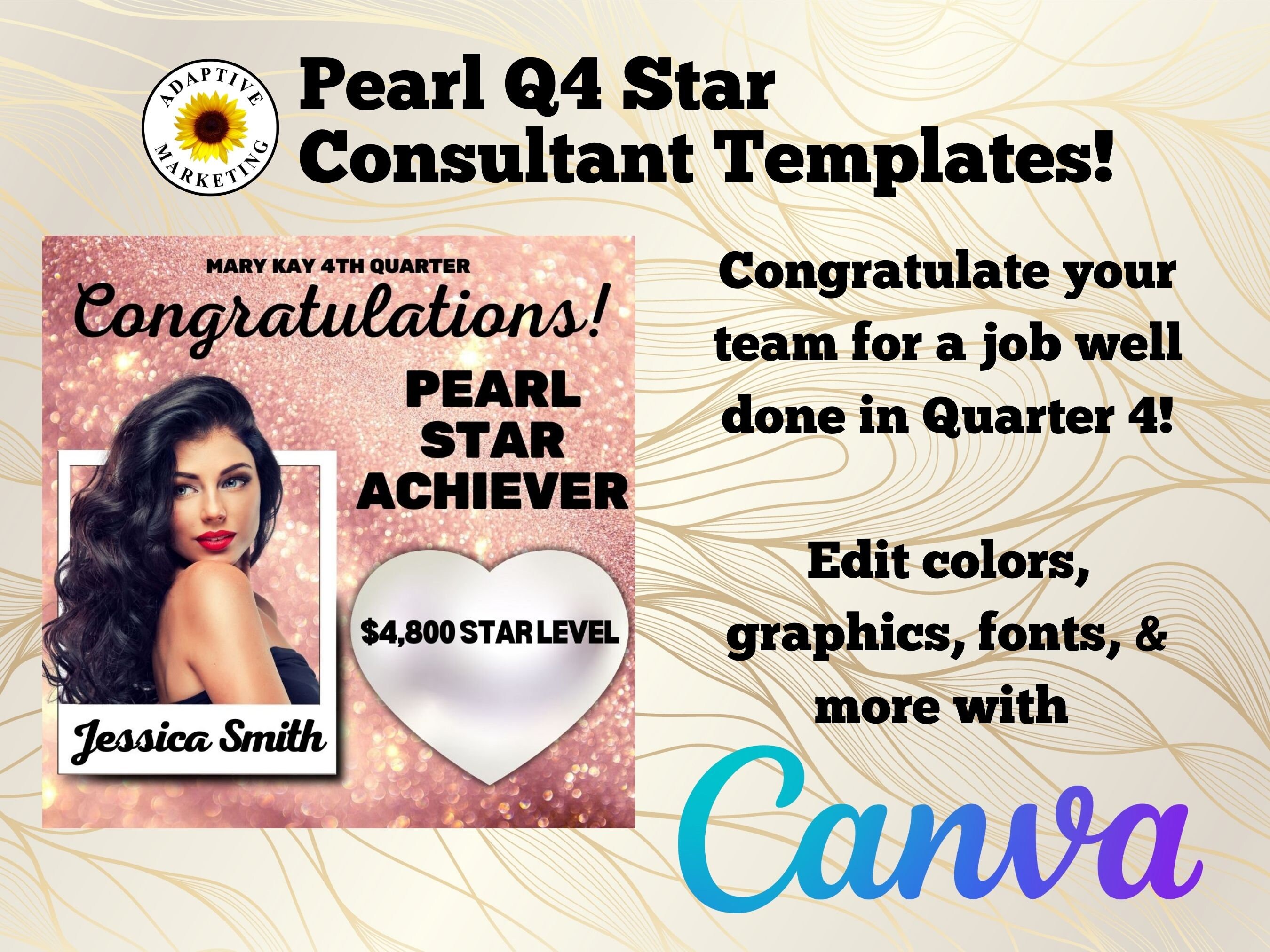 Mary Kay Star Consultant Recognition Templates, Quarter 4, Canva ...