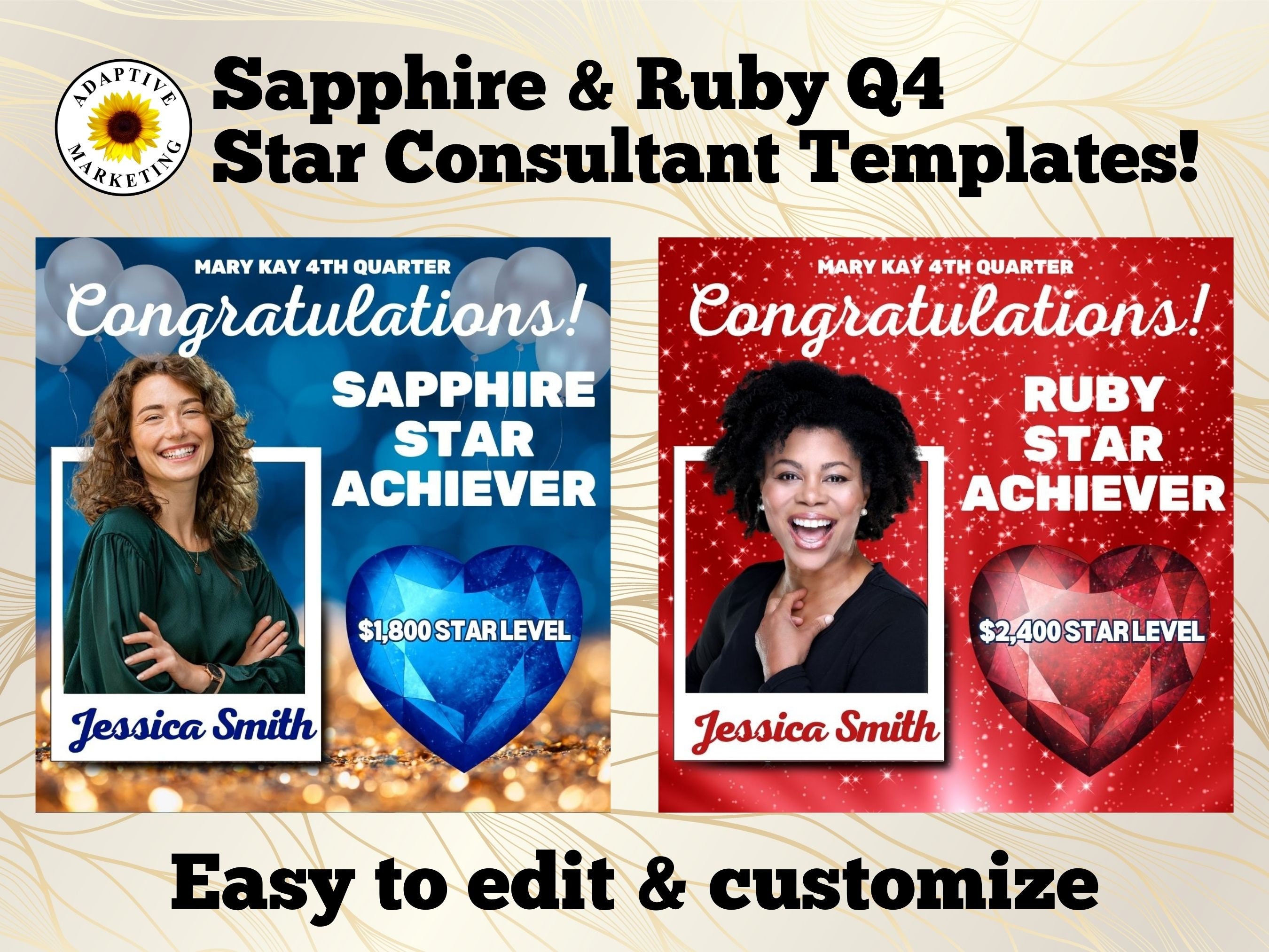 Mary Kay Star Consultant Recognition Templates, Quarter 4, Canva ...