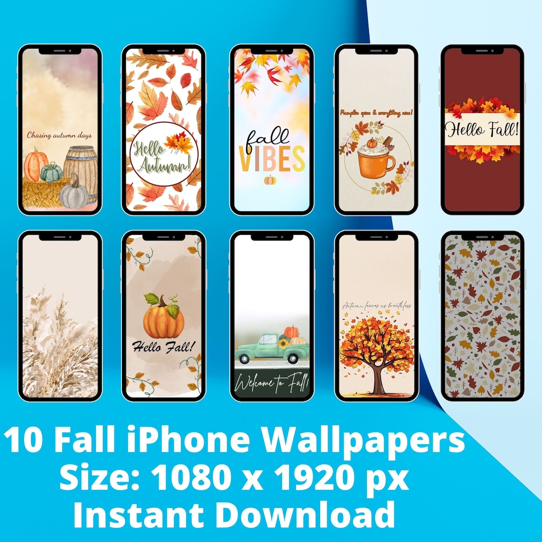 Fall Themed iPhone Background Digital Download iPhone Wallpaper Instant ...