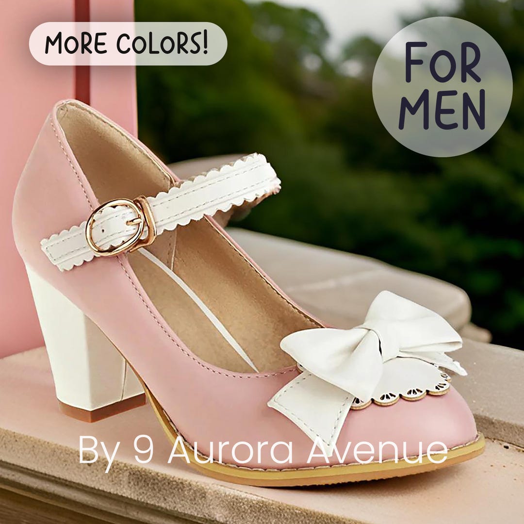 Cute Mary Jane Shoes for Men With Bow Knot and Heels, Plus Size - Etsy