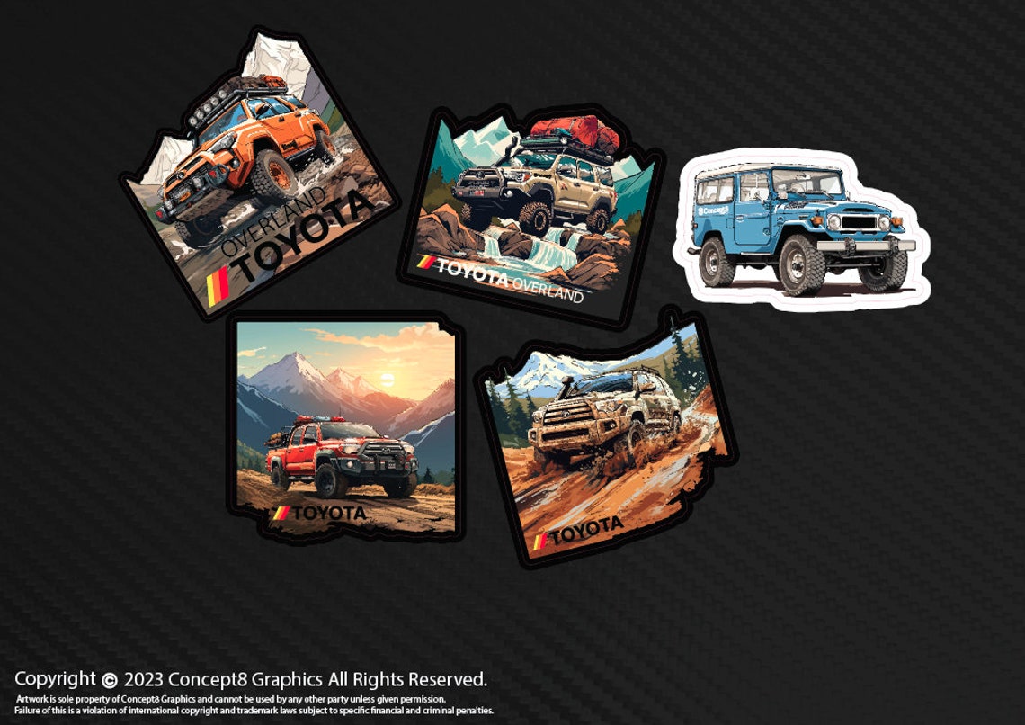 Toyota Overland Off-roading Stickers, Tundra, Tacoma, 4runner, Overland ...