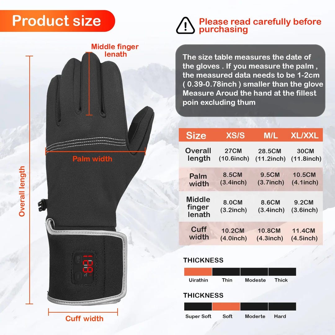 High Quality Touch Screen Smart Heated Gloves With Batteries and Charger - Etsy