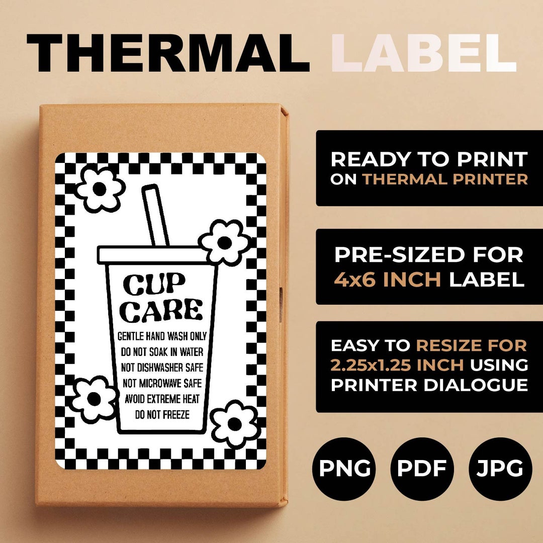 RETRO Cup Care Thermal PNG, Cold Cup Care Care Thermal Label, Cup ...
