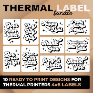 Packaging Thermal Printer Labels, Happy Mail Sticker Bundle, Small ...