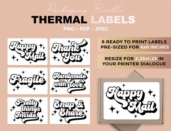 Packaging Thermal Printer Labels Happy Mail Sticker Bundle - Etsy