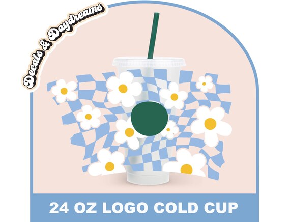 RETRO CHECKERS Cold Cup Wrap Svg Checkered Daisy LOGO Venti - Etsy
