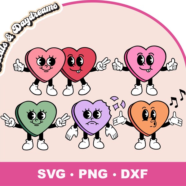 Groovy Valentines Clipart - Etsy