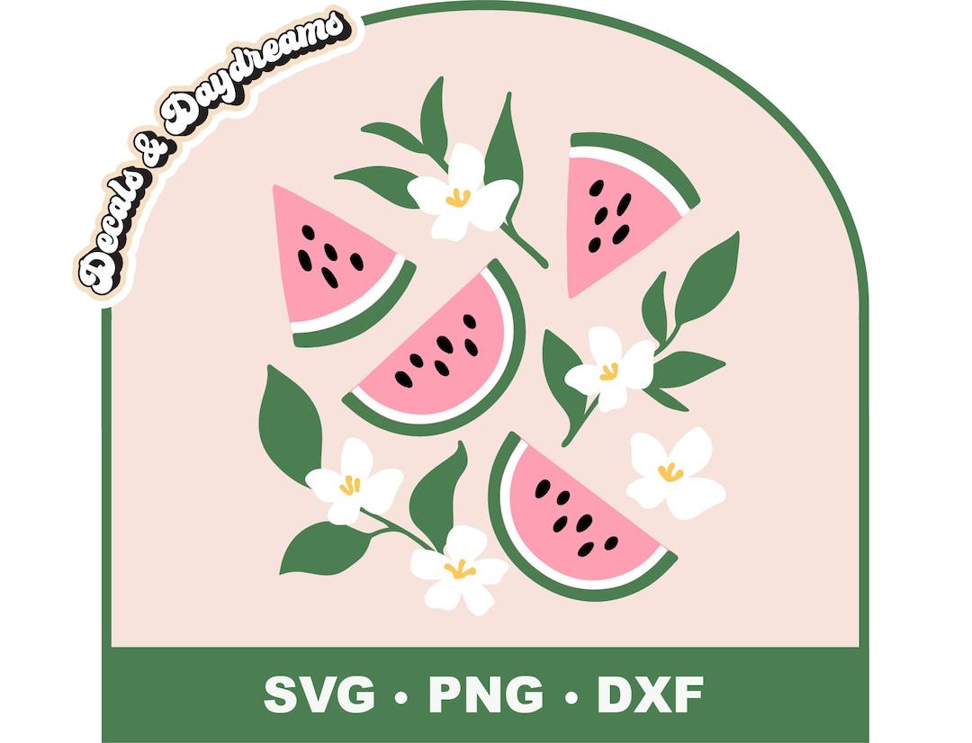 FLORAL WATERMELON SVG File for Cricut, Watermelon Svg Cut File ...
