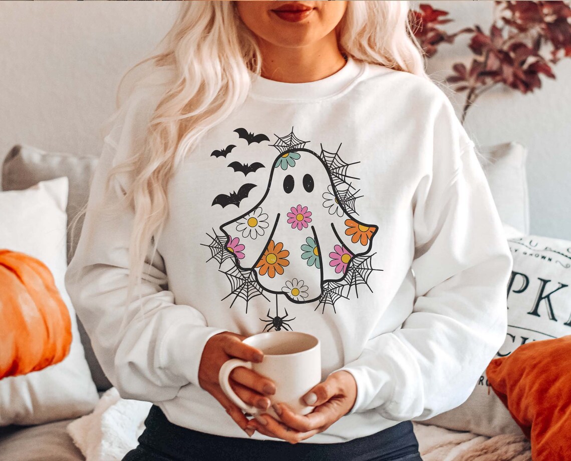 SPOOKY DAISY GHOST Svg Cute Halloween Ghost Svg Halloween - Etsy