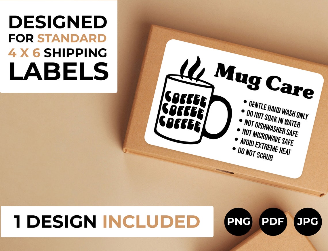 Mug Care Card Thermal Printer Mug Care Label Cup - Etsy
